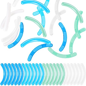 Zhehao Eyelash Curler Refill Eyelash Curler Pad Silicone Rubber Curler Replacement Refill Pad for Universal Eyelash Curler with Clear Storage Box (Blue, Light Blue, Green 2, White)
