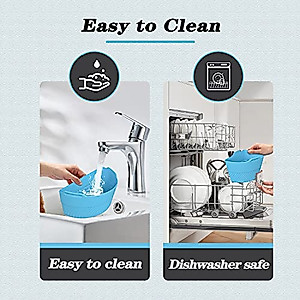 Reusable Slow Cooker Divider Crock pot divider silicon insert Foldable 3-8 Quart Silicone Slow Cooker liners Slow Cooker Liners Blue+Grey