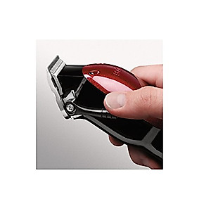 Andis 66215 Professional Envy Hair Clipper – High-Speed Adjustable Carbon-Steel Blade with Powerful Motor, 7200 Cutting Strokes Per Minute, Hanger Loop with Balanced Clipper Red & Black