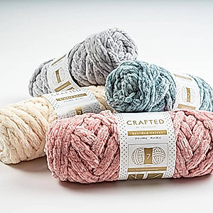Crafted By Catherine Braided Velvet Yarn - 3 Pack, Grey, Gauge 7 Jumbo