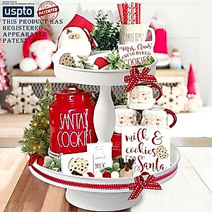 Donosura 2 Tier Tray, White Cupcake Stand Easter Tiered Tray Decor Stands Metal Round Tiered Serving Tray Dessert Dispaly Cupcake Tower for Birthday Wedding Graduation Cememory Party