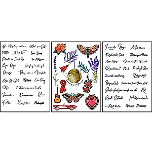 "13" Temporary Tattoo Tour Concert - Over 100 Tattoo Included - Lyrics, Songs - Removable Tattoo, Concert Outfit