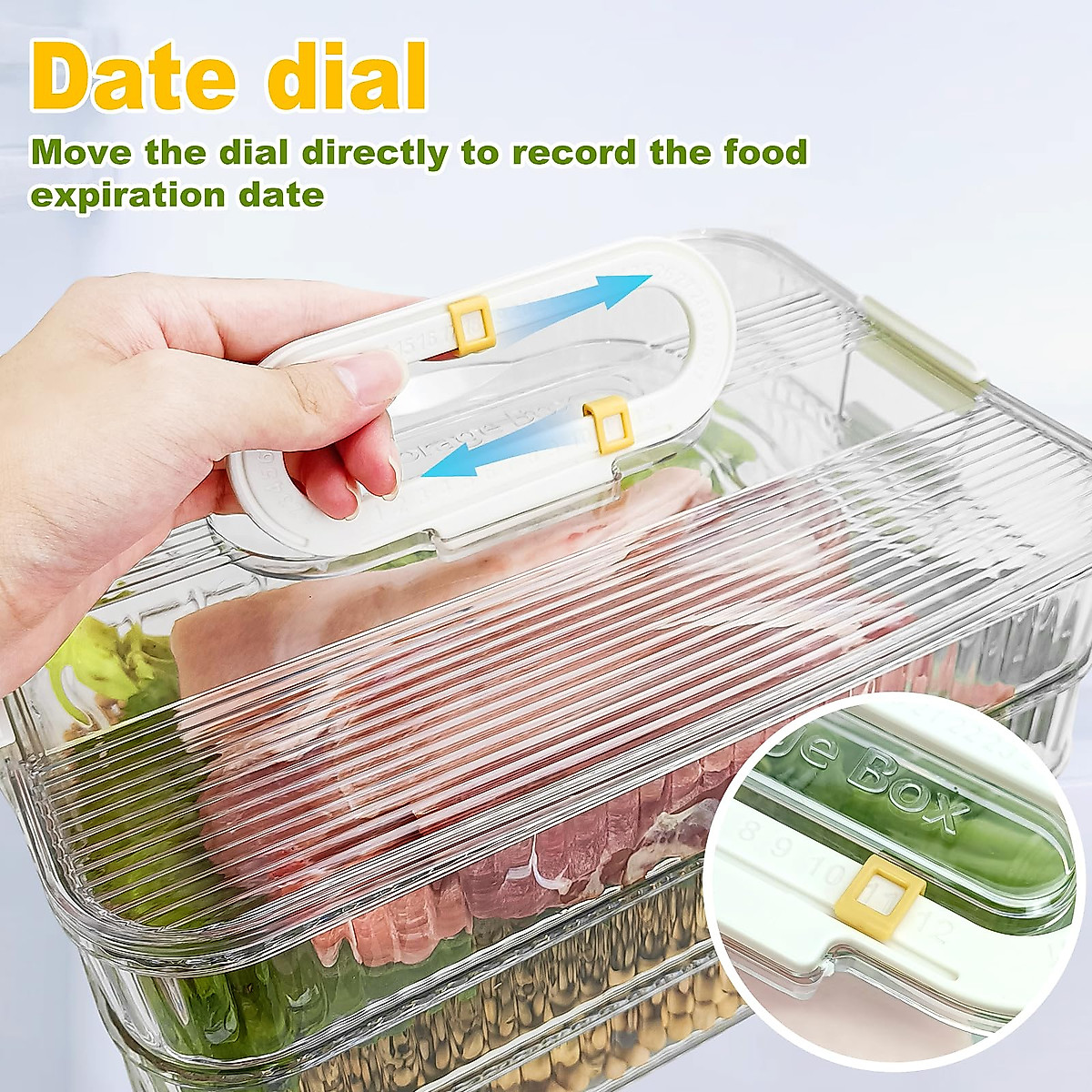 JOBVERT Deli Meat Container for Fridge, Lunch Meat Container for Refrigerator with Lids, 3 Layer Bacon Cheese Cold Cuts Storage Containers for Fridge Organizers and Storage