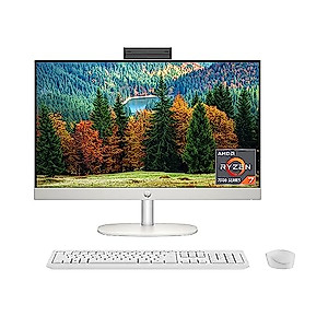 HP 23.8 inch All-in-One Desktop PC, FHD Display, AMD Ryzen 7 7730U, 16 GB RAM, 512 GB SSD, AMD Radeon Graphics, Windows 11 Home, 24-cr0090 (2023)