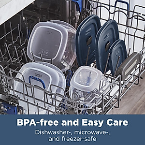 Rubbermaid Easy Find Lids® Food Storage Containers with Vented Lids, 26 Piece Set, Blue