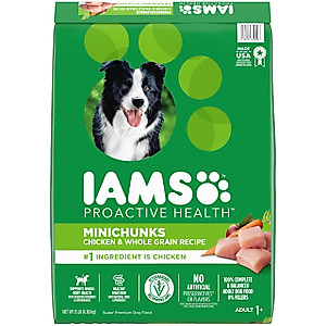 IAMS Proactive Health Minichunks Adult Dry Dog Food with Real Chicken and Whole Grains, 15 lb. Bag