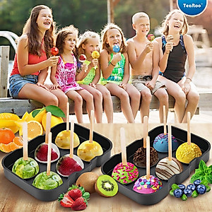 Ice Cube Trays Silicone Combo Mold - Set of 2, Sphere Ice Ball Maker with Lid & Large Square Molds, Reusable and BPA Free