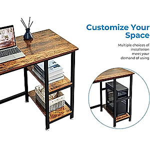 GOOD & GRACIOUS L-Shaped Gaming Desk, 54.3x54.3 Inch L Shape Desk, Corner Desk for Home Office, Modern Home Office Study Writing Workstation L Table, Easy Assembly, Rustic Brown