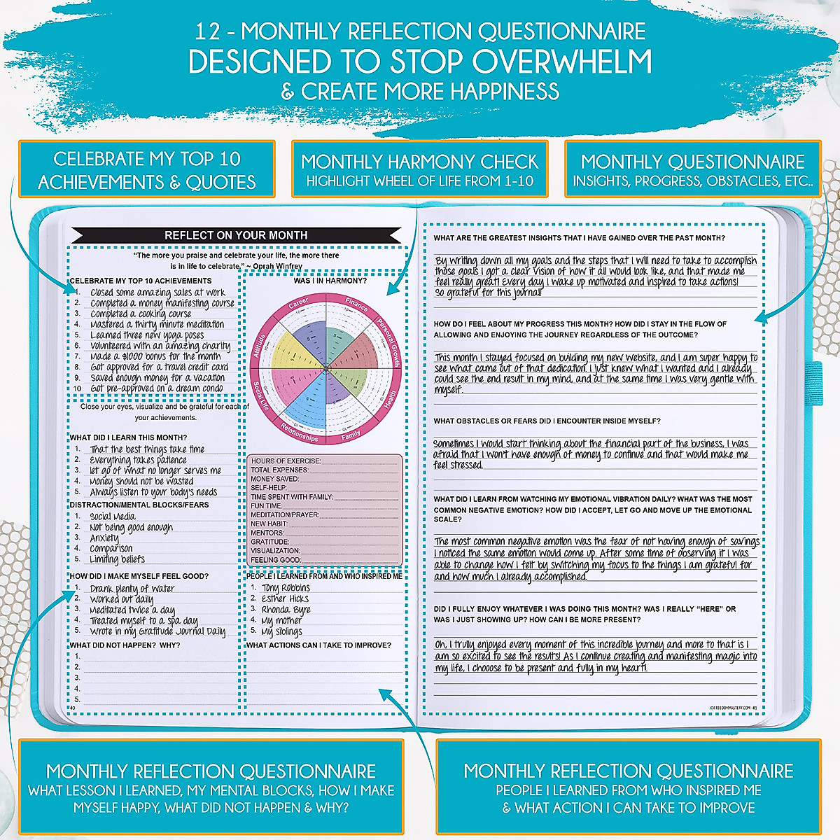 Law of Attraction Planner 2023 - Deluxe Weekly, Monthly Planner, a 12 Month Journey to Increase Productivity & Happiness, Life Organizer, Gratitude Journal, Stickers, Gift Box