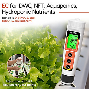 YINMIK PH EC TDS Meter with 15 Packets PH Calibration Buffer Powder