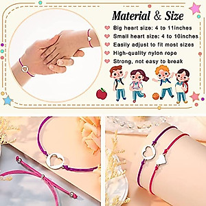 SuanlaTDS 2PCS Love Bracelet Back to School Gift Bracelet with Card,Back to School Gifts Mother Daughter Bracelet,Mommy and Me Bracelets for Mother Daughter Girls Boys