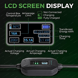 PRIMECOM Level 2 EV Charger 220/240V, 16A, 30ft & 50ft, Portable EVSE Electric Vehicle Charging Cable Compatible with Bolt Volt Leaf BMW i3 Fiat 500e Clarity NIRO Prius (10-30P, 30 Feet)