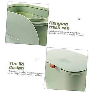 ANDRESLAD Wall Mounted Trash Can Cabinet Trash Can Door Office Trash Cans Large Trash Can Trash Cans for Kitchen Hanging Trash Can Bedroom Rubbish Bin Trash Bin Wall Mount Pp Light Green