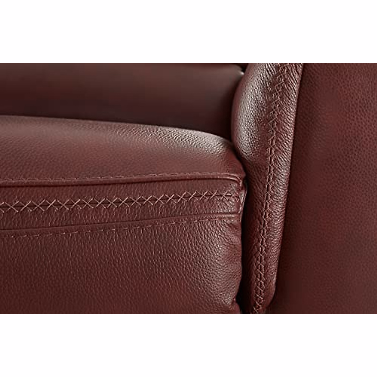 Signature Design by Ashley Alessandro Contemporary Leather Power Reclining Sofa with Adjustable Headrest, Red