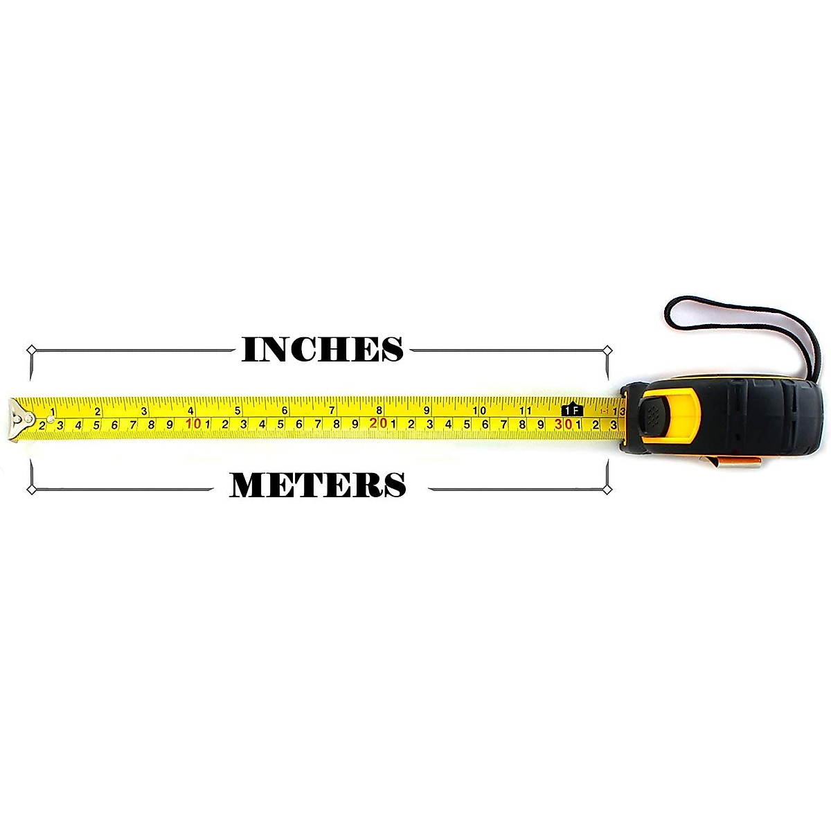 Benchmark - 16ft Tape Measure - Metric and Imperial (feet and Centimeters) (16ft, Black/Yellow, 4)