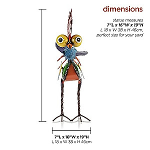 Alpine Corporation 18" Tall Indoor/Outdoor Wacky Metal Rooster Yard Statue Decoration