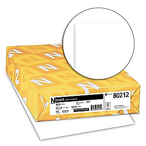 Wausau Exact Vellum Bristol Cardstock, 250 Sheets, White, 94 Brightness, 67 lb, 8.5 x 14 Inches