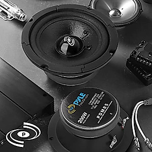 Pyle 5 Inch Woofer Driver - Upgraded 200 Watt Peak High Performance Mid-Bass Mid-Range Car Speaker 450Hz - 7kHz Frequency Response 15 Oz Magnet Structure 8 Ohm w/ 92dB and Paper Coating Cone - PDMR5 Black