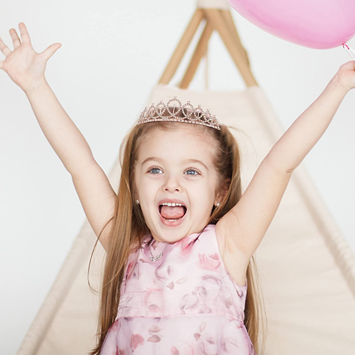 ACO-UINT Birthday Queen Crown for Women, Rhinestone Tiara & Birthday Sash Set Rose Gold Birthday Crowns for Women Girls, Birthday Decorations Birthday Gifts for Women Birthday Party