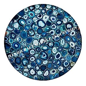 36" Inch Blue Agate Round Coffee Table, Agate Dinning Table, Stone Coffee Table, Agate Table Top, Agate Coffee Table, Agate Side Table Home Decor