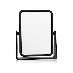 Danielle Magnifying Vanity Makeup Mirror Rectangular Soft Touch Finish with 7X Magnification and 360 Swivel, Black