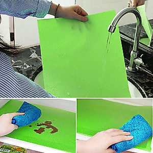 Cabinet Shelf Drawer Liner, 3 Rolls Refrigerator Pad EVA Mat Non-Adhesive Water-proof Non-Slip for Drawers, Shelves, Cabinets, Storage, Kitchen, Fridge - Washable, Durable, Strong (17.7"×59"×3)