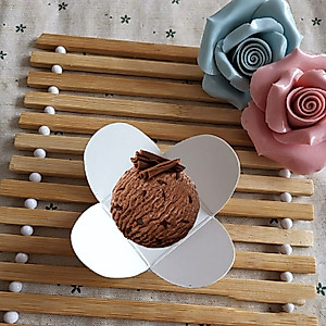 Cabilock 100Pcs Chocolate Wrappers Paper Truffle Chocolate Cups Liners Candy Cups Dessert Base Baking Supplies for Biscuit Cake Making White