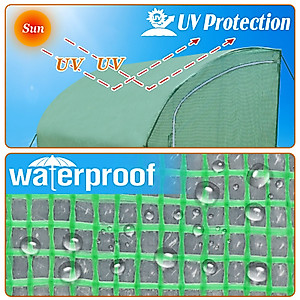 Strong Camel Greenhouse Walk in Outdoor Portable Green House UV Protected Plant Gardening Greenhouse, 10'x5'x7' (Green)