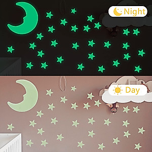 Glow in The Dark Stars with Moon,Wall Stickers for Kids,200 Stars with 1 Moon,300 Stickers