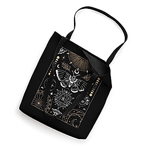 Luna Moth Moon Phases Witchy Dark Academia Aesthetic Tote Bag