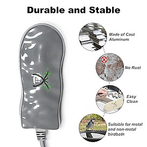 GESAIL Birdbath Deicer, Waterproof Birdbath Heater for Outdoor in Winter with Thermostatically Controlled, Constructed of Cast Aluminum Immersion Deicer for Garden Patio Yard and Lawn, 50 Watt, Grey
