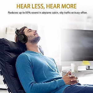 Active Noise Canceling Headphones, Wireless Wired 2 in 1 Foldable Headphones, Over-Ear Bluetooth Headphones with HiFi Stereo, Lightweight Headset with Microphone, Wireless Headphones for Adults/Kids