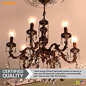 Sunlite Incandescent 25 Watt Petite Chandelier 194 Lumens Clear Light Bulb 12 Pack