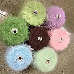 10CM Extra Long Imitation Mink Velvet Handmade DIY Bag Clothes 300 Grams Per Ball Cotton Yarn for Crochet (Color : 4)