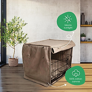 Molly Mutt Wild Horses Dog Crate Cover, 100% Cotton Canvas Cover with 2 Roll-Up Panels, Ideal for Dog or Cat Crate, Durable, Washable, and Free of Harmful Chemicals, 36" x 24" x 27"