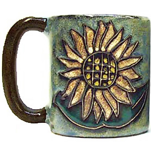 One (1) MARA STONEWARE COLLECTION - 16 Ounce Coffee Cup Collectible Dinner Mug - Sunflower Design