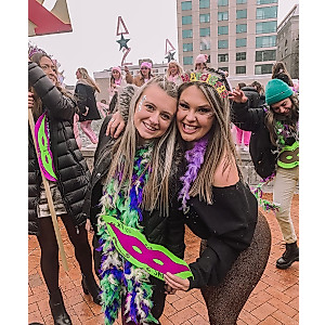 NVENF Mardi Gras Headband Rhinestone Fleur De Lis Hairband Carnival Letter Mask Hair Hoop Costume Party Hair Accessory (Style4)