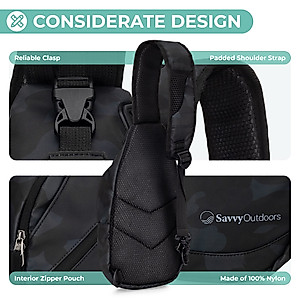 Sling Backpack for Women - Small Crossbody Bags Perfect for Hiking, Walking, & Travel (Black Camo)