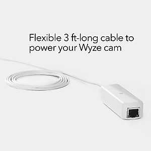 Wasserstein PoE Adapter Compatible with Wyze Cam V4/V3/V3 Pro, Wyze Cam Outdoor and Wyze Cam OG - Continuously Power Your Security Cam with USB Ethernet Adapter