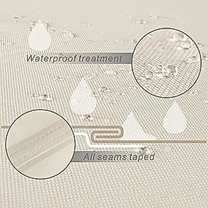 Porch Shield Patio Umbrella Cover - Outdoor Waterproof Garden Offset Banana Parasol Cover Fits Cantilever Offset Umbrella 12-14 Feet, Beige