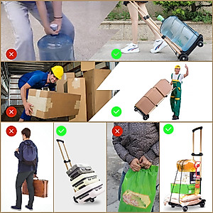 Folding Hand Truck, Dolly for Moving Foldable Hand Cart with 88 LBS Loading Capacity and 4 Heavy Duty Wheels Dolly Cart for Luggage, Personal, Travel, Moving and Office Use