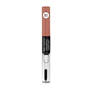 Liquid Lipstick with Clear Lip Gloss by Revlon, ColorStay Overtime Lipcolor, Dual Ended with Vitamin E in Nudes & Browns, 540 Unstoppable Nude, 0.07 Oz