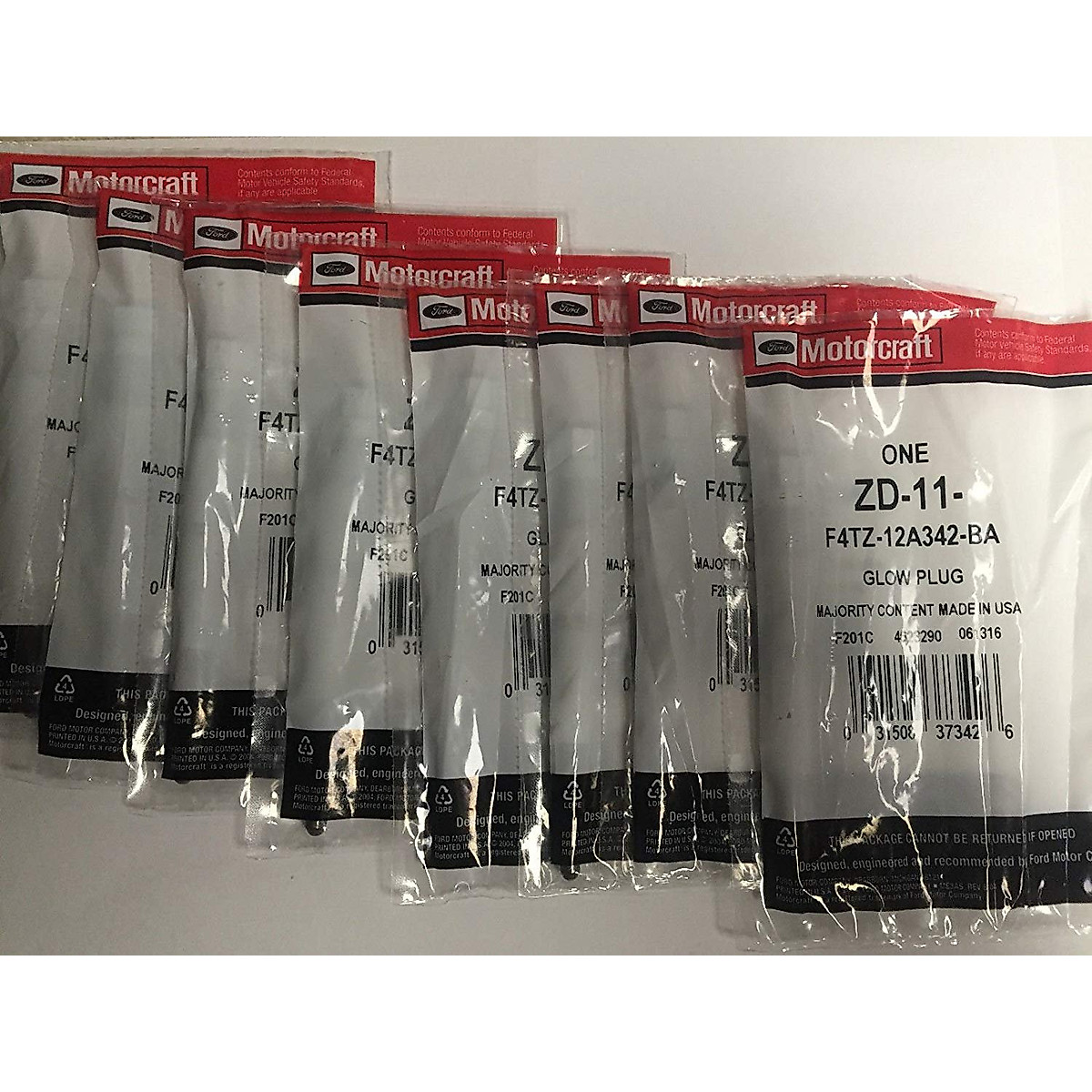 8 PC Motorcraft ZD-11 F4TZ-12A342-BA Glow Plugs 1995-2003 Ford 7.3 Liter
