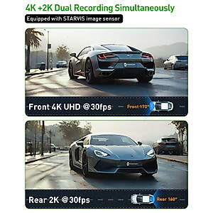 GMAIPOP Dash Cam Front and Rear 4K+2K, Dual WiFi Dash Camera for Cars with 64GB Card, 3" IPS dashbord dashcam 24/7 Parking Mode,Night Vision,G-Sensor, Loop Recording,170° Wide Angle