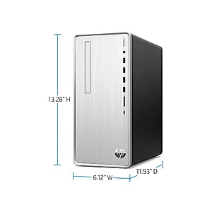 HP 2022 Newest Pavilion Desktop, AMD Ryzen 5 5600G, AMD Radeon Graphics, 32GB RAM, 1TB PCIe SSD, Wi-Fi, Bluetooth, USB Type-C, HDMI, VGA, Windows 11 Home, Silver