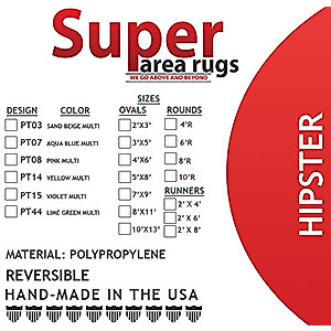 Super Area Rugs Braided Rug for Kids Room - Nursery Rug - Classroom Rug - Made in USA - Washable Rug for Playroom - Hipster, Pink Multi, 4' X 6' Oval