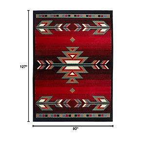 Home Dynamix Sagrada Southwest Area Rug , 7'8" x 10'7" inch , Black/Red/Ivory
