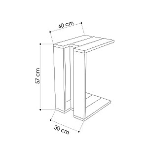 JV Home Muju Collection Modern Side Table | Nightstand Mobile C Table for Sofa Bedside Living Room Bedroom 22 inch Anthracite - Light Mocha - Ancient White