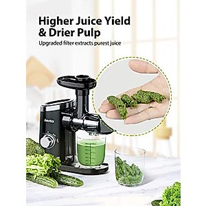 Slow Juicer,Aeitto Celery Juicer Machines,Masticating Juicer,Cold Press Juicer, Juice Extractor with 2-Speed Modes,Reverse Function & Quiet Motor for Vegetables And Fruits,Easy to Clean with Brush