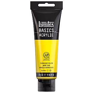 Liquitex BASICS Acrylic Paint, 118ml (4-oz) Tube, Fluorescent Yellow